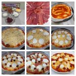 Pizza de jamón y quesos con uvas- Olor a hierbabuena